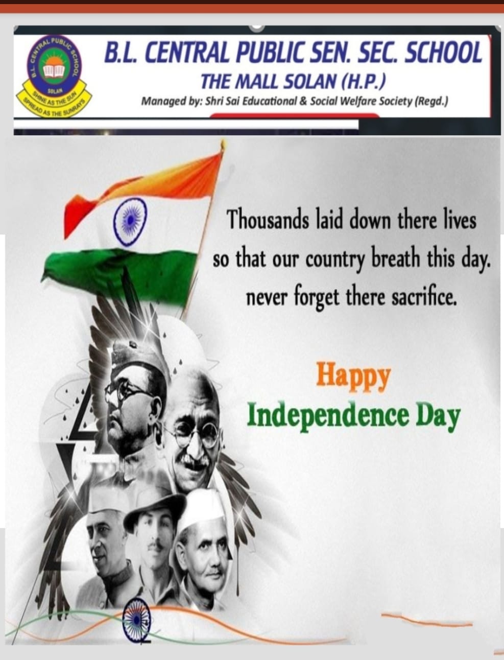 Happy Independence Day - B.L.C.P.SEN.SEC.SCHOOL